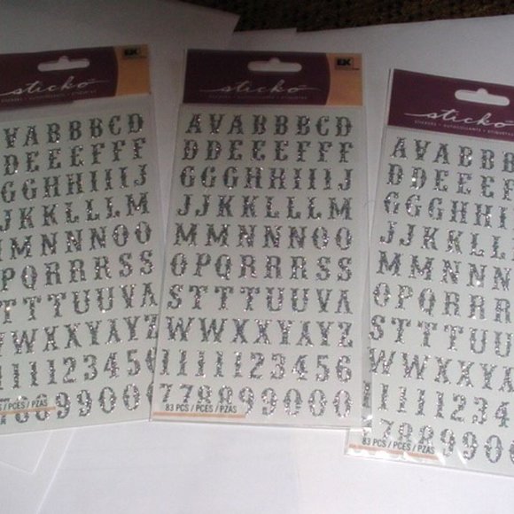 Ek Success | Office | Ek Success Nip Silver Glitter Stickers Alphabet ...